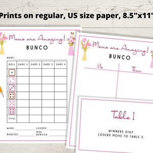 Mother's Day Day Bunco - Bunco Printables, Bunco Game, Moms Day Bunco ...