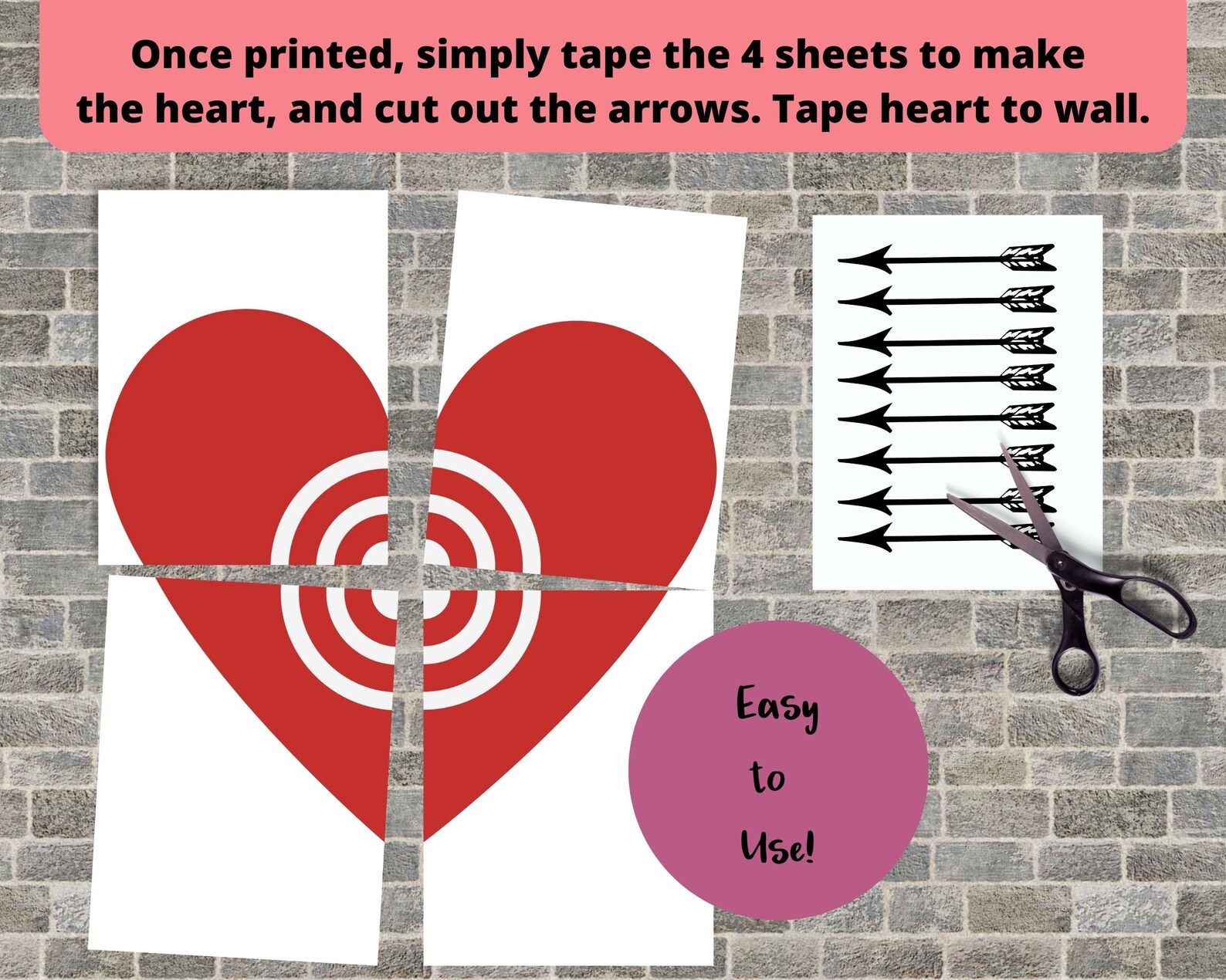Pin the Arrow on the Heart Children's Game - Valentine's Day Classroom ...