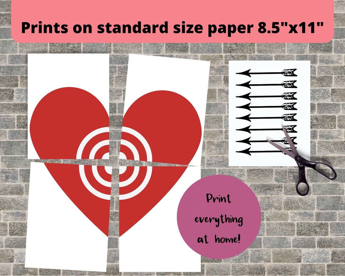 Pin the Arrow on the Heart Children's Game Valentine's Day Classroom ...