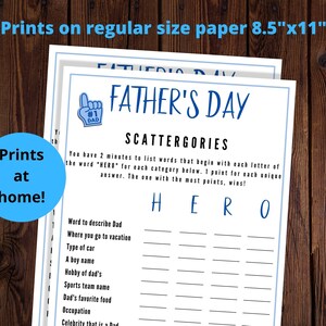 Father's Day Scattergories Game - Printable Father's Day Word Games ...