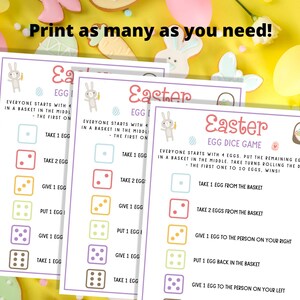 Easter Dice Game - Easter Egg Game, Candy Dice Game, Printable Easter ...