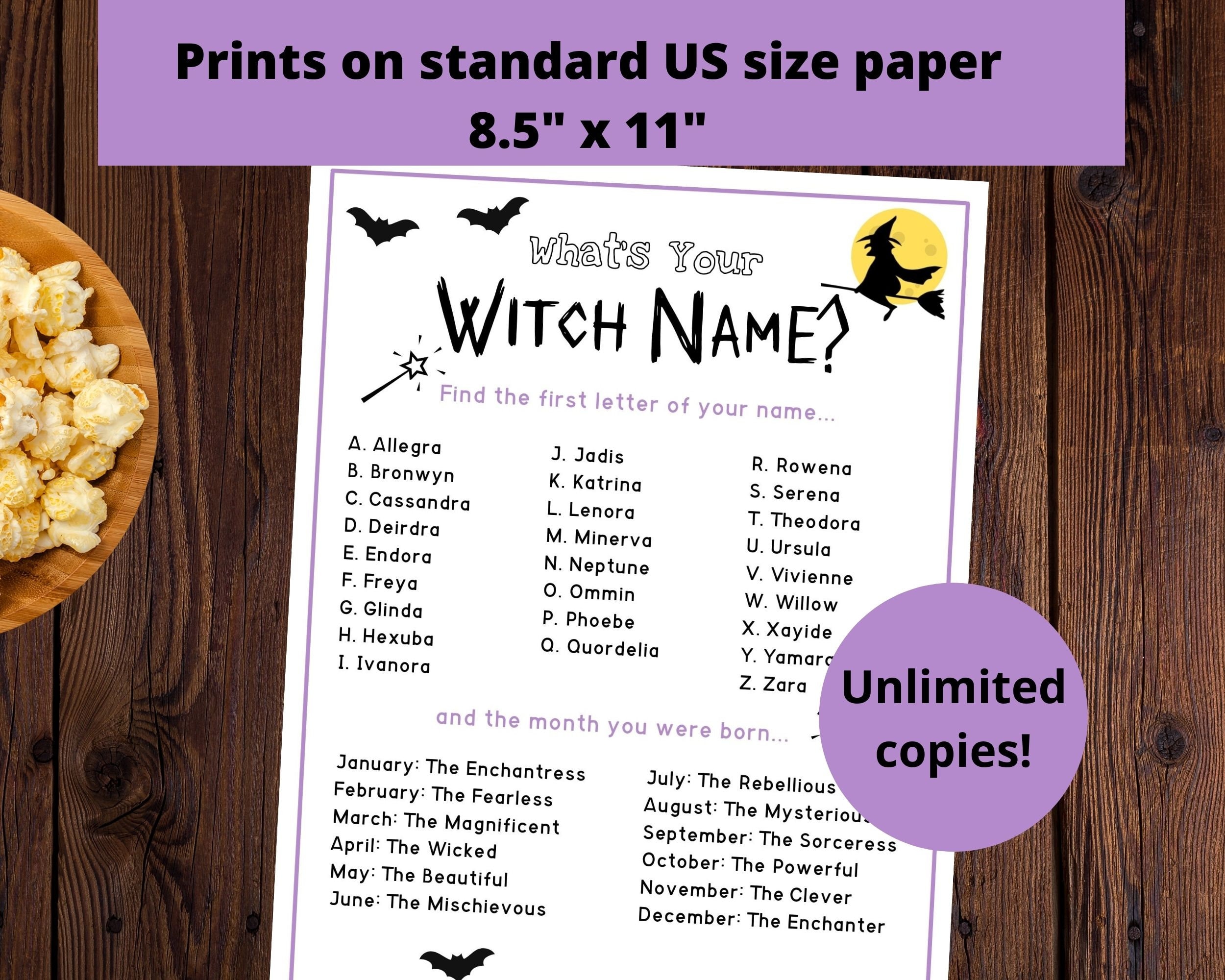 What's Your Witch Name - Witch Name Game, Halloween Party Printable ...
