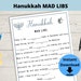 Hanukkah Mad Libs Game - Children's Chanukah Game, Kids Madlibs for ...
