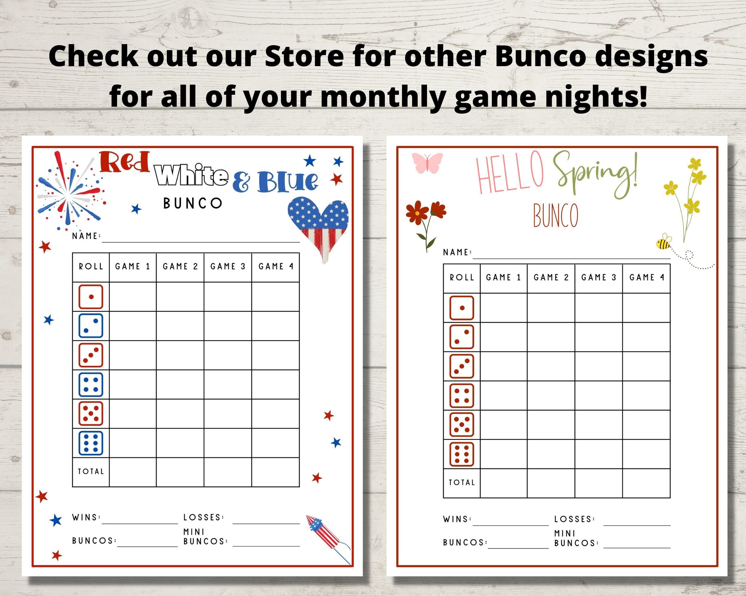 Summer Bunco Vacation Bunco Printables, Bunco Game, Bunco Table Numbers ...