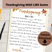 Thanksgiving Mad Libs Game - Children's Thanksgiving Party Game, Kids ...