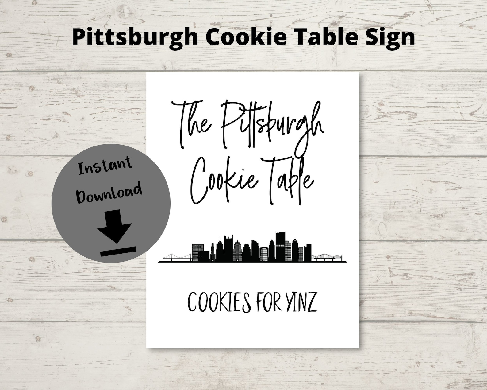 Pittsburgh Cookie Table Sign for Weddings Cookie Table Printable ...