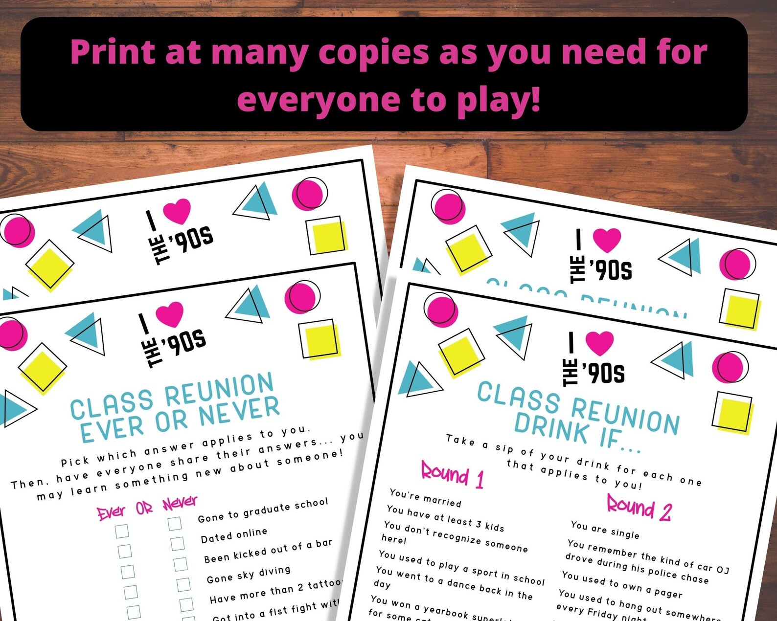 Class Reunion Game Bundle - High School Reunion Games, Class Reunion ...