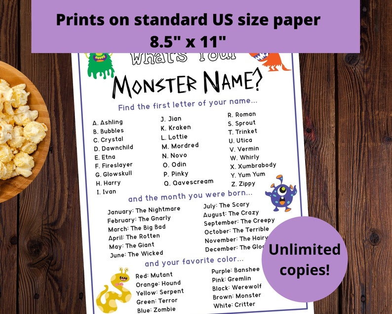 What's Your Monster Name - Halloween Name Game, Whats Your Name Game ...