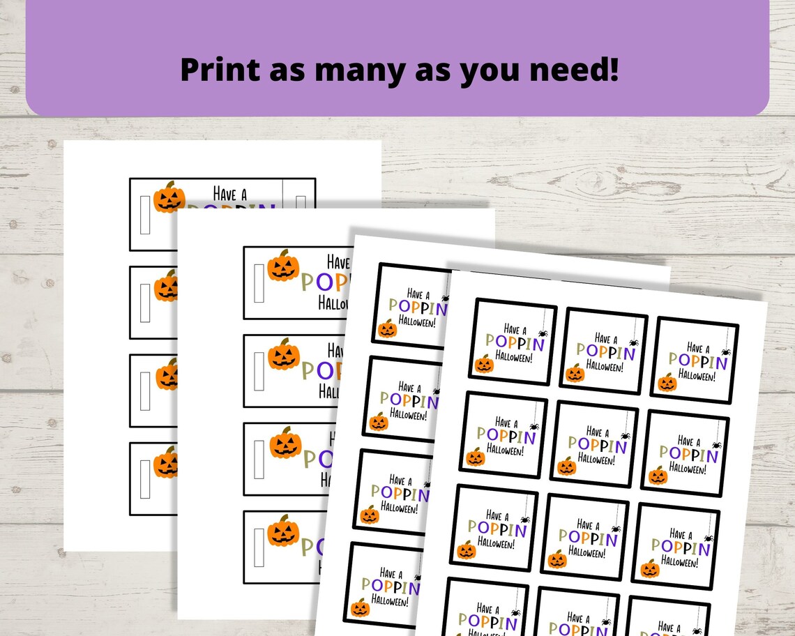 Halloween Pop It Tags Have a Poppin Halloween Gift Tags - Etsy