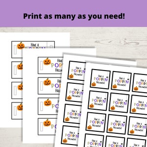 Halloween Pop It Tags - Have a Poppin Halloween Gift Tags, Hallloween ...