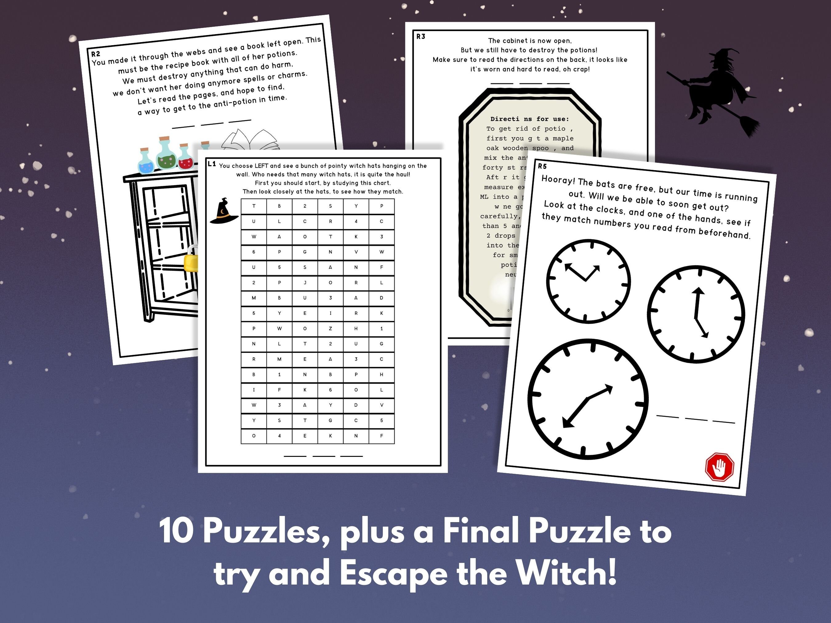 Halloween Escape Room - Witch Party Game, Escape Room Kit, Printable ...