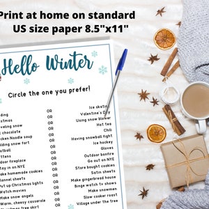 Winter This or That Game - Holiday Would You Rather Printable, Children ...