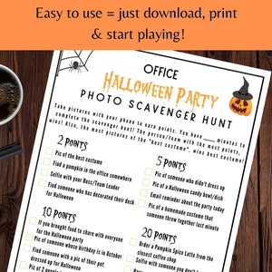 Office Halloween Party Scavenger Hunt - Work Halloween Party Game ...