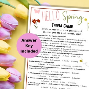 Spring Trivia - Printable Spring Equinox Game, Spring Icebreaker ...