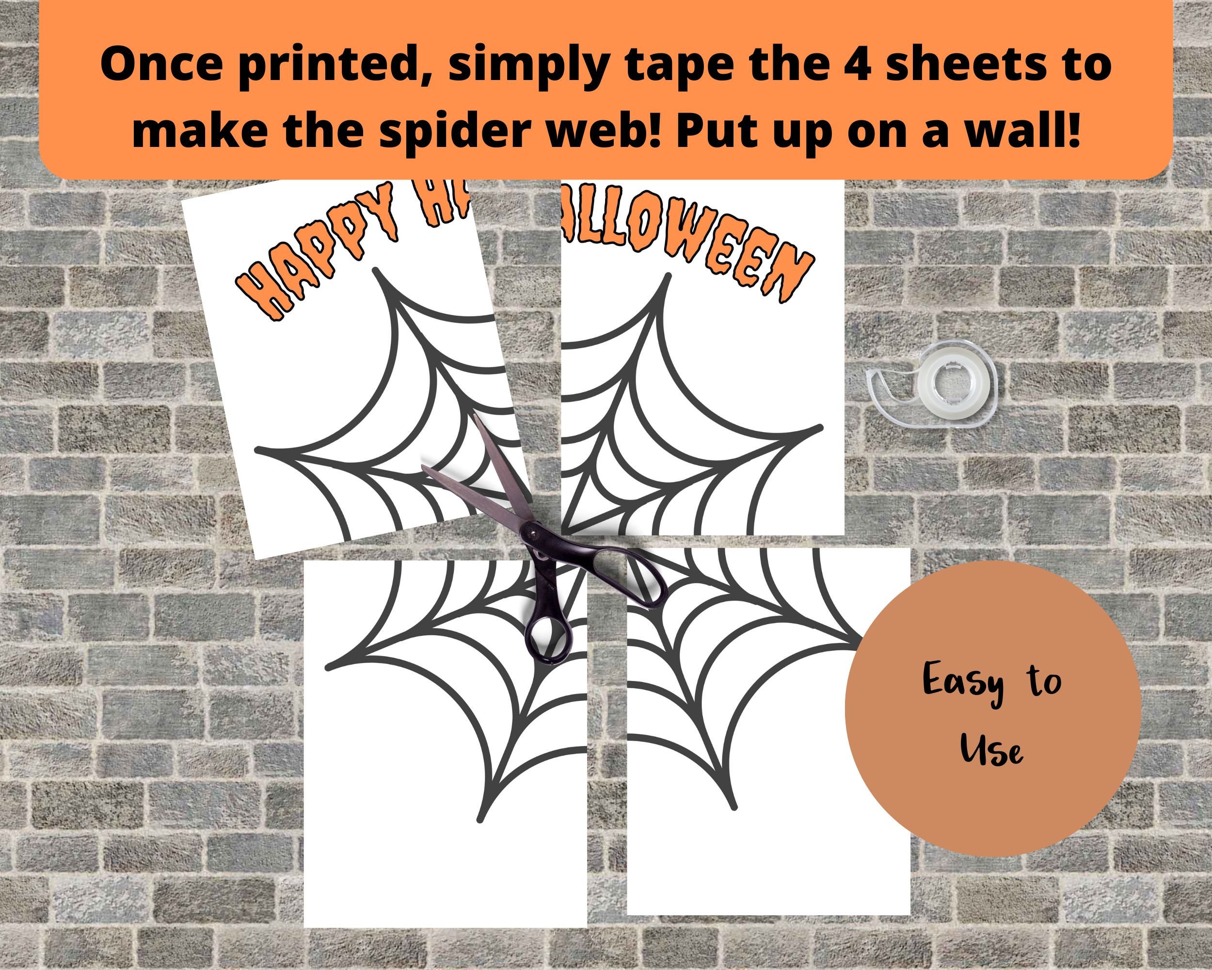 Pin the Spider on the Spider Web Game Halloween Birthday Party Games ...