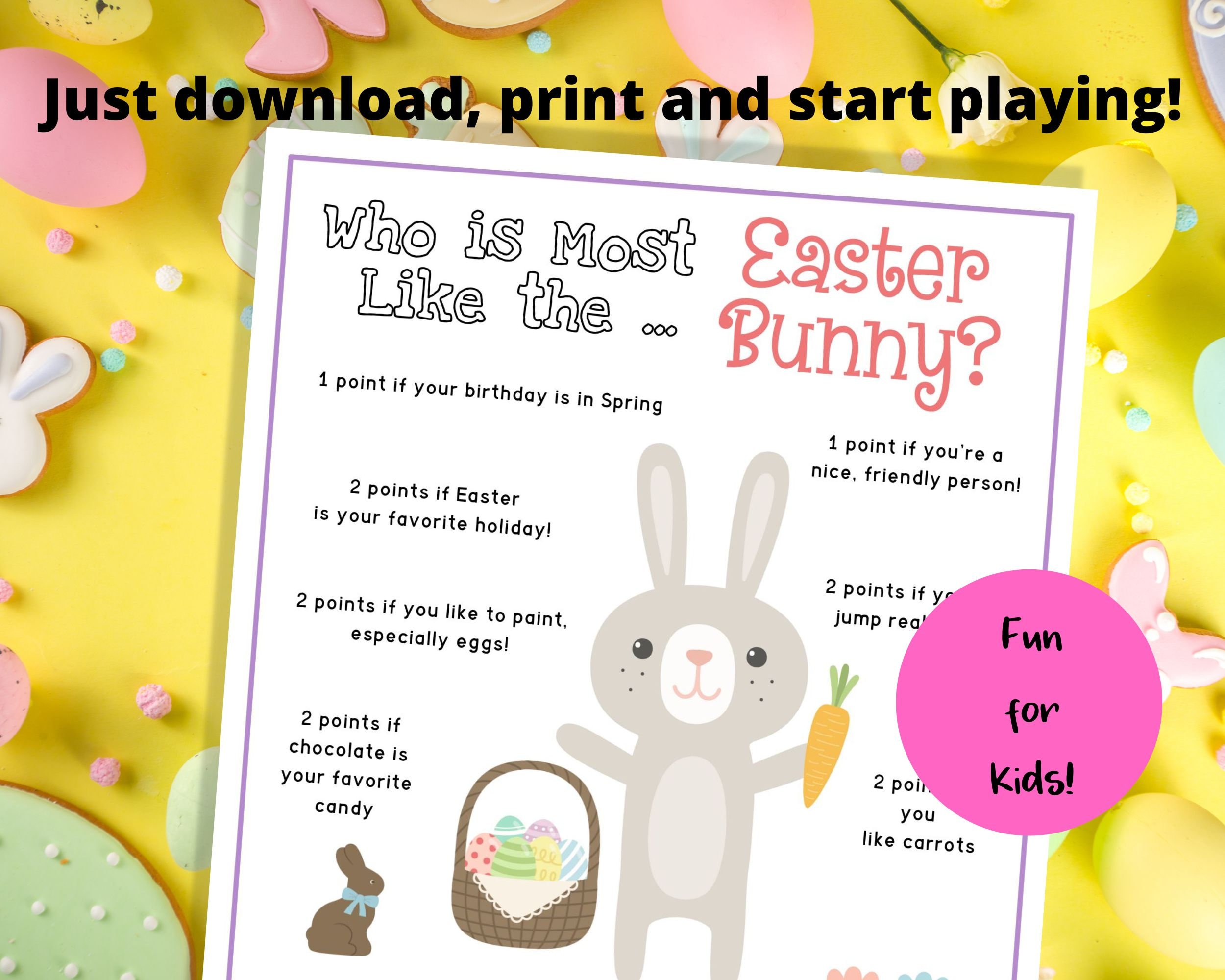 Who is Most Like the Easter Bunny Kids Easter Game, Easter Printable ...