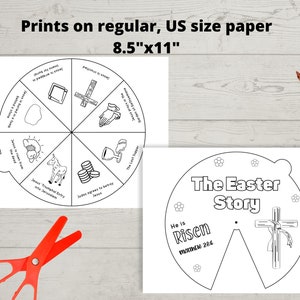 The Easter Story Coloring Wheel - Easter Spinner Wheel, Easter Craft ...