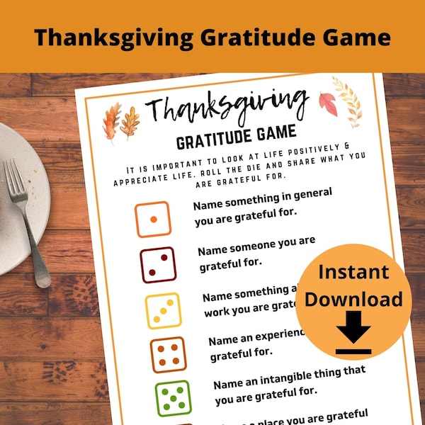 Dice Gratitude Game - Etsy