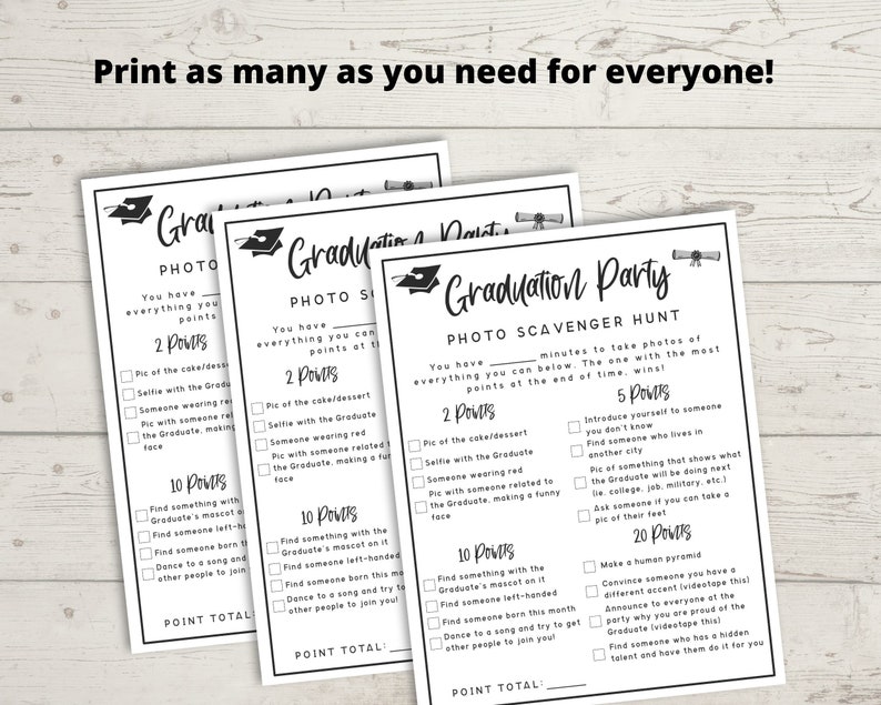 Graduation Scavenger Hunt Graduation Party Game 2024, Photo Scavenger ...