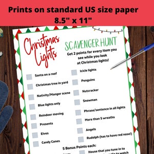 Christmas Lights Scavenger Hunt Game - Kids Christmas Activity ...