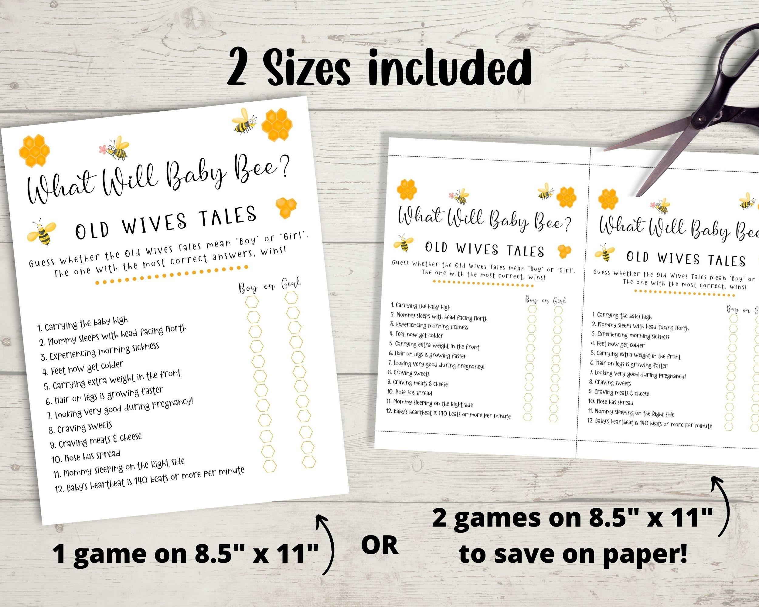 Gender Reveal Printable Game - What Will Baby Bee Game, Honeybee Shower ...