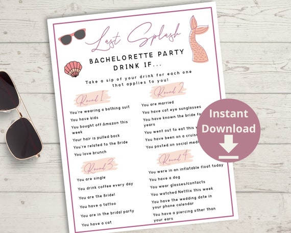 Last Splash Bachelorette Party Drink If Game Mermaid - Etsy