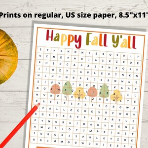 Fall Word Search - Kids Word Games, Autumn Game, Fall Printables ...