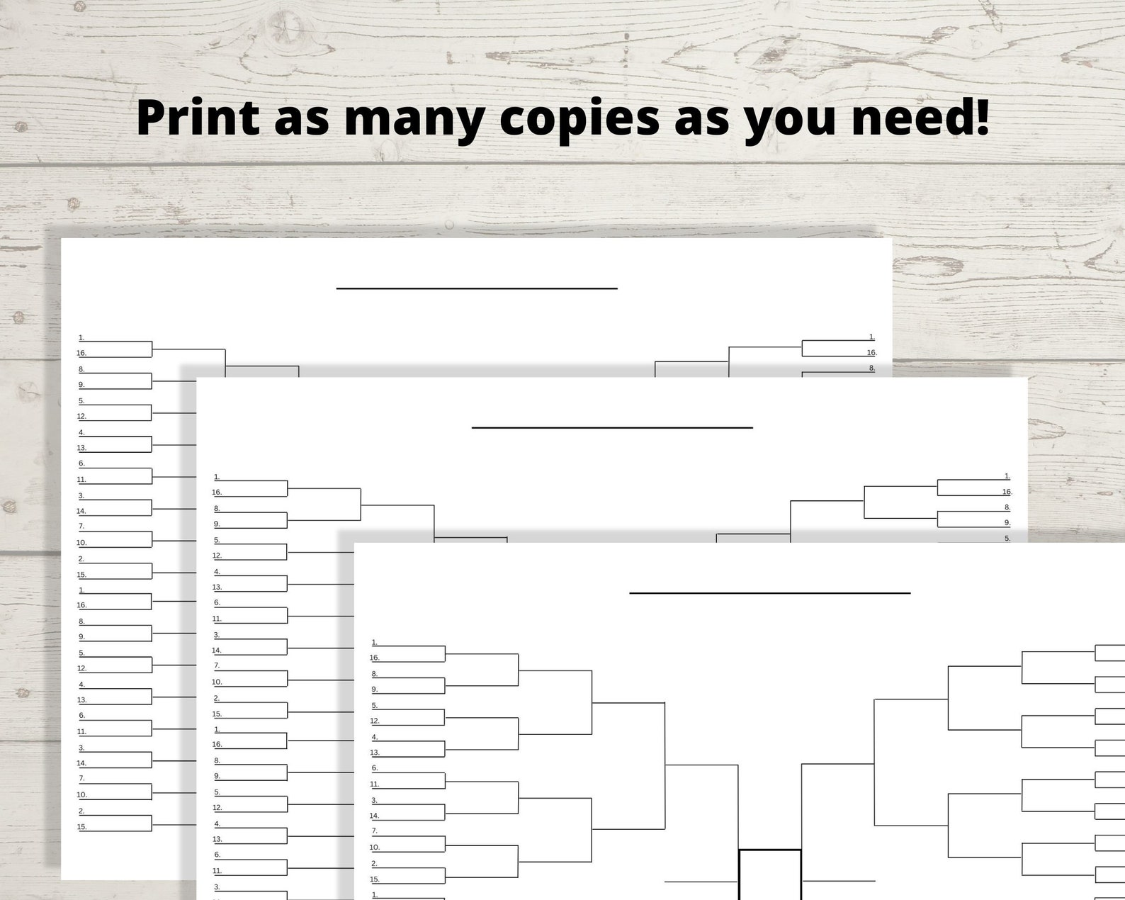 64 Team Tournament Bracket Print Out - Tournament Bracket Printable ...