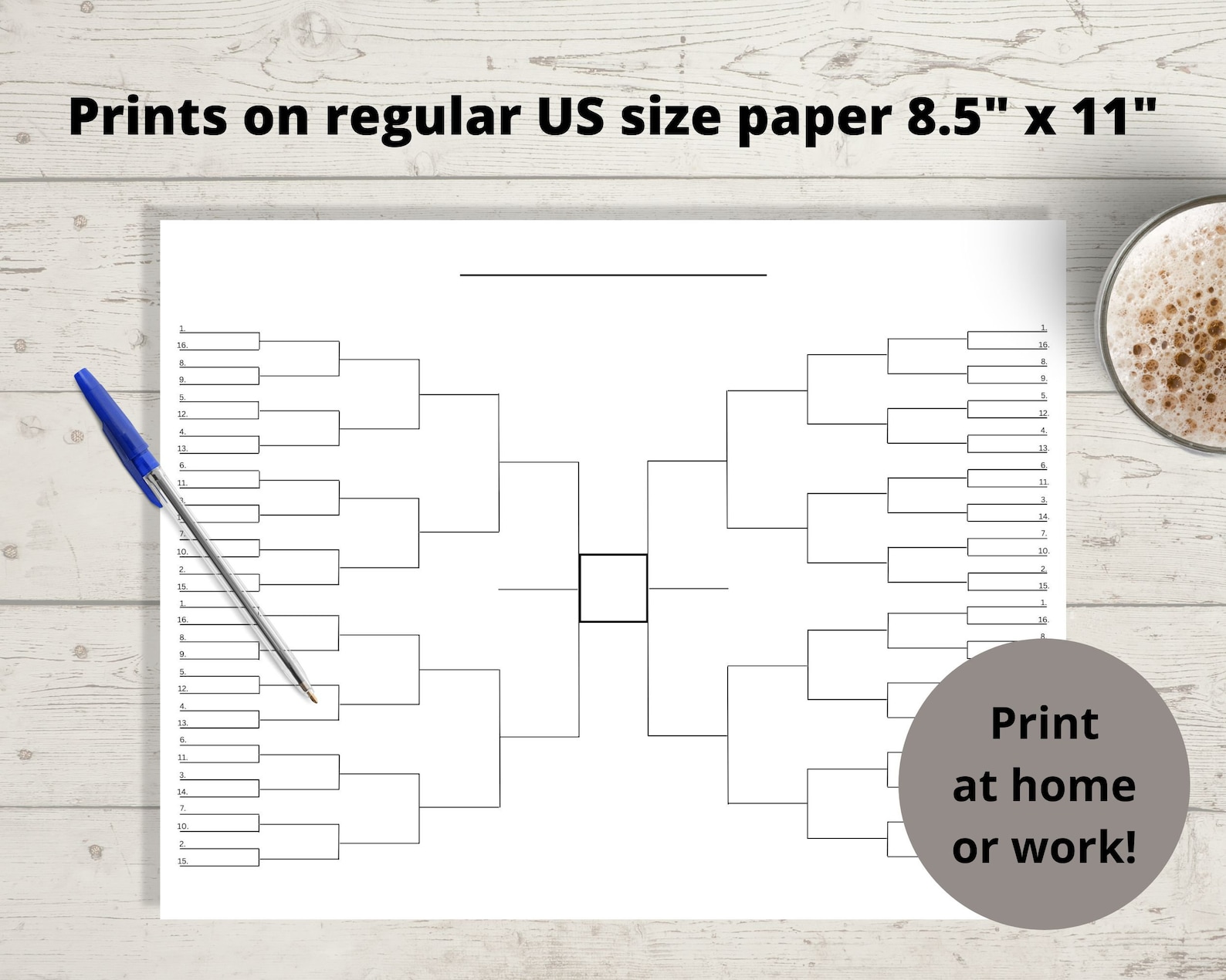 64 Team Tournament Bracket Print Out - Tournament Bracket Printable ...