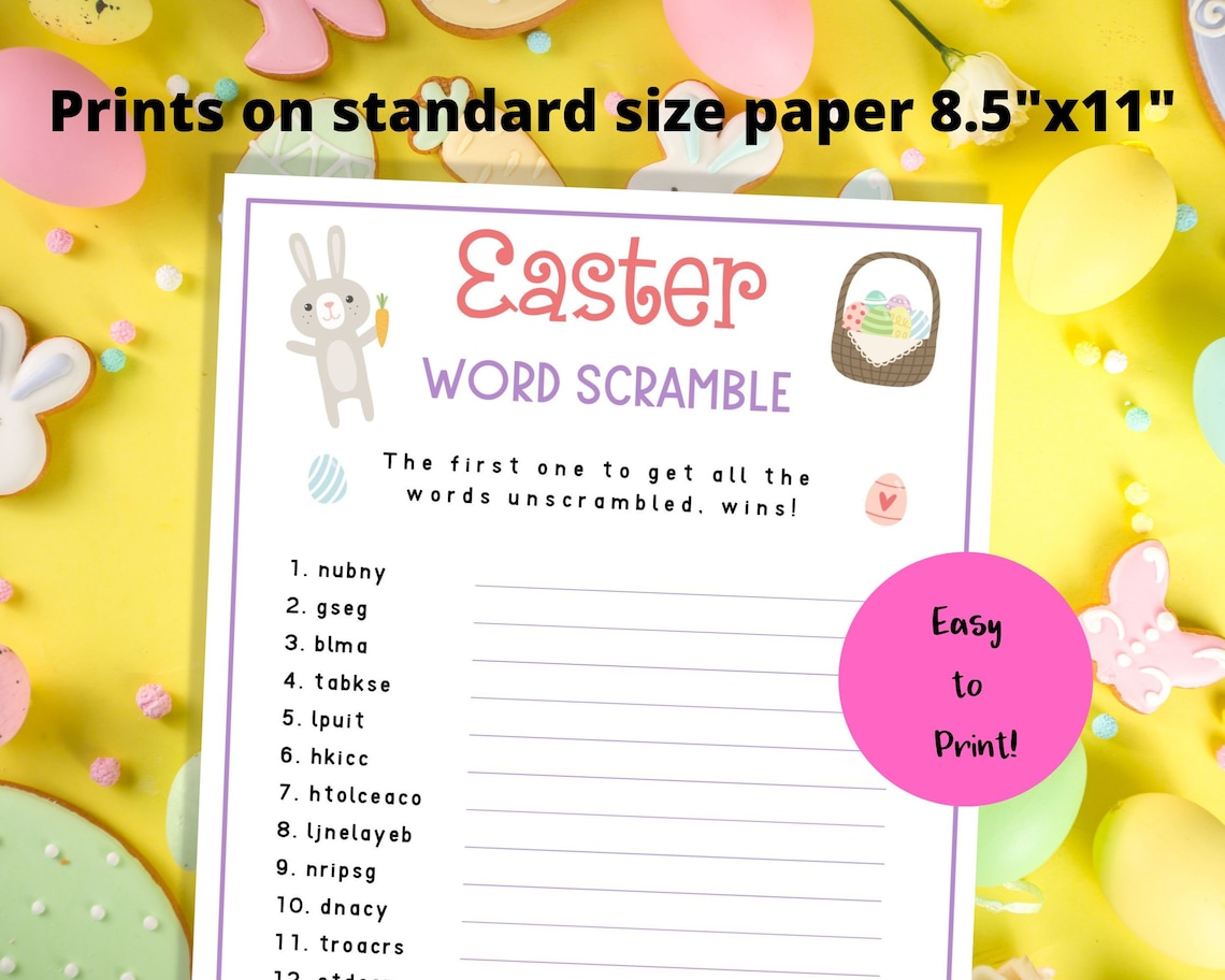 Easter Word Scramble Easter Word Game Easter Game Easter - Etsy