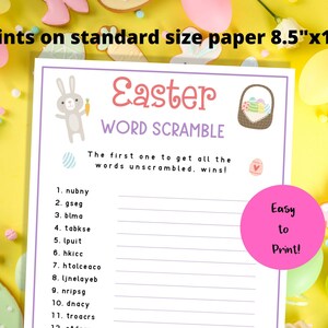 Easter Word Scramble - Easter Word Game, Easter Game, Easter Activity ...