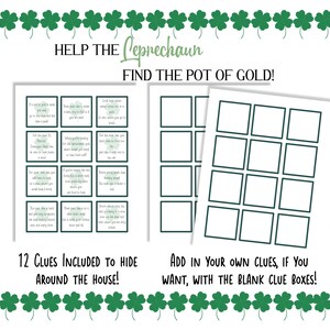 St Patricks Day Scavenger Hunt Printable - Leprechaun Game, Saint ...