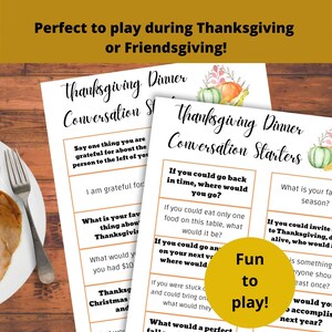 Thanksgiving Conversation Starters - Game for Friendsgiving, Ice ...