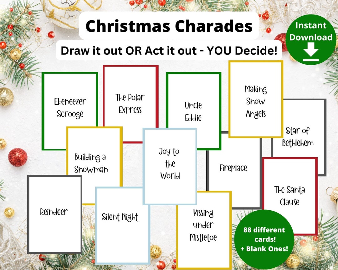 Christmas Charades - Holiday Charades, Christmas Draw It or Act It ...