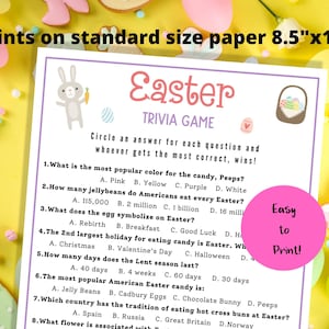 Easter Trivia - Easter Trivia Game, Easter Printable, Easter Game ...