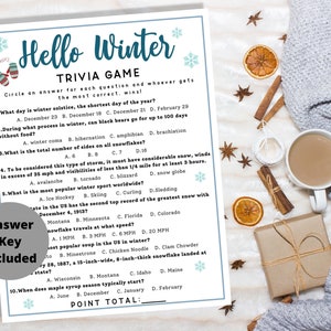 Winter Trivia Game - Fun Winter Activity, Winter Icebreaker, Printable ...
