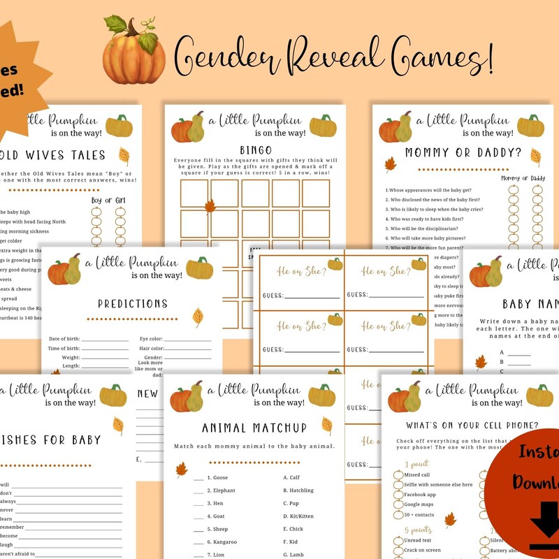 Fall Gender Reveal - Etsy