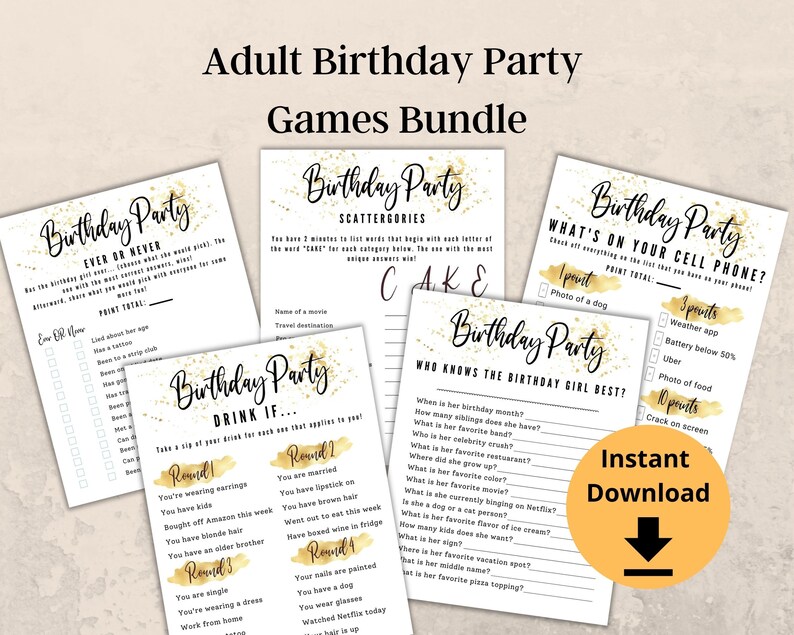 Adult Birthday Party Games Party Games for Adults, Birthday Games ...