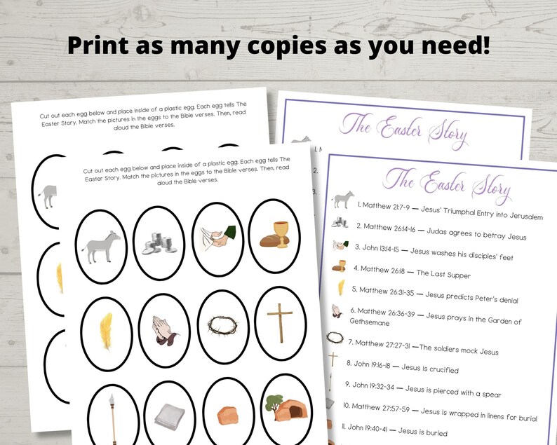 Resurrection Eggs Printable - the Easter Story, Church Game, Easter ...