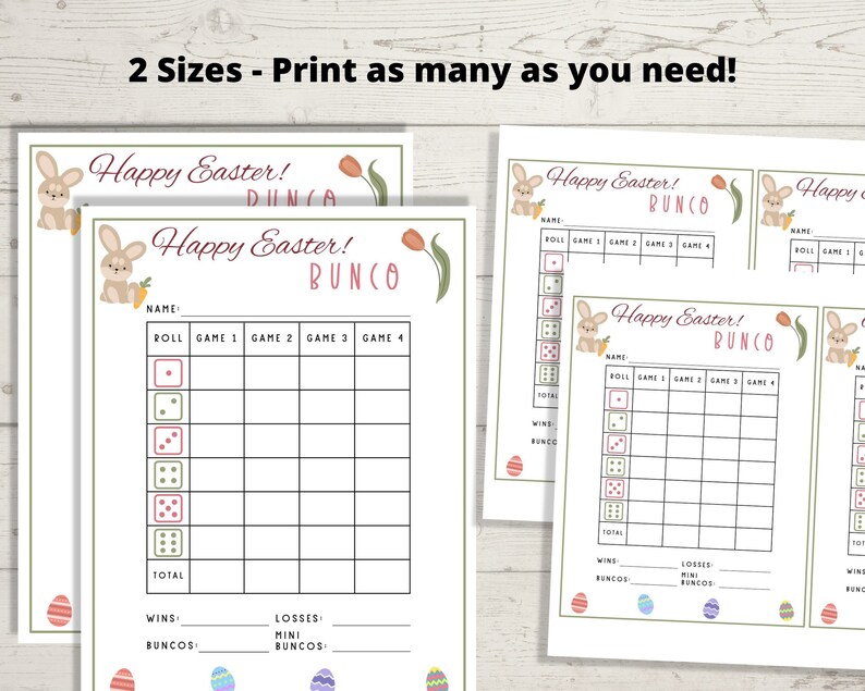 Easter Bunco Bunco Printables, Bunco Game, Bunco Table Numbers, April ...