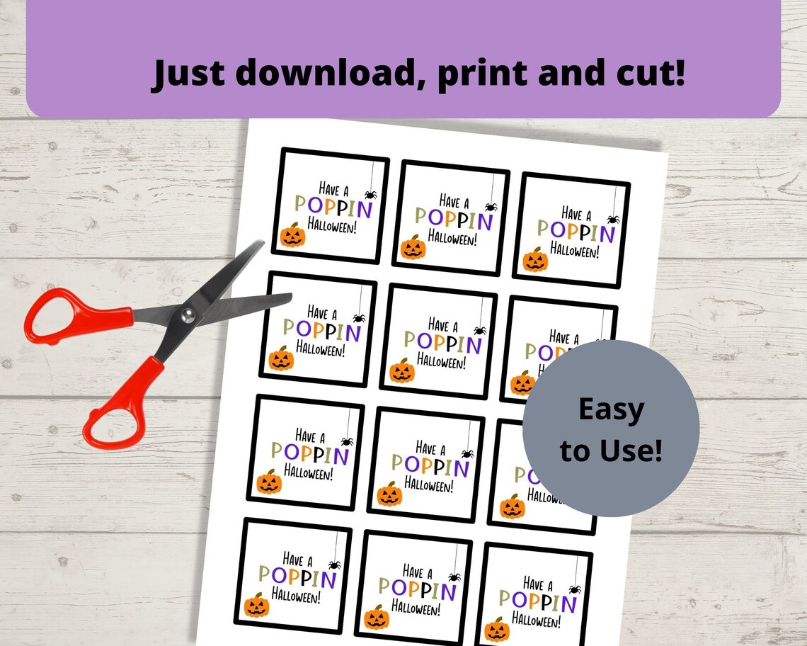 Halloween Pop It Tags Have a Poppin Halloween Gift Tags - Etsy