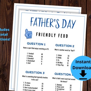 Fathers Day Friendly Feud Game - Father's Day Game, Dad's Day Activity ...