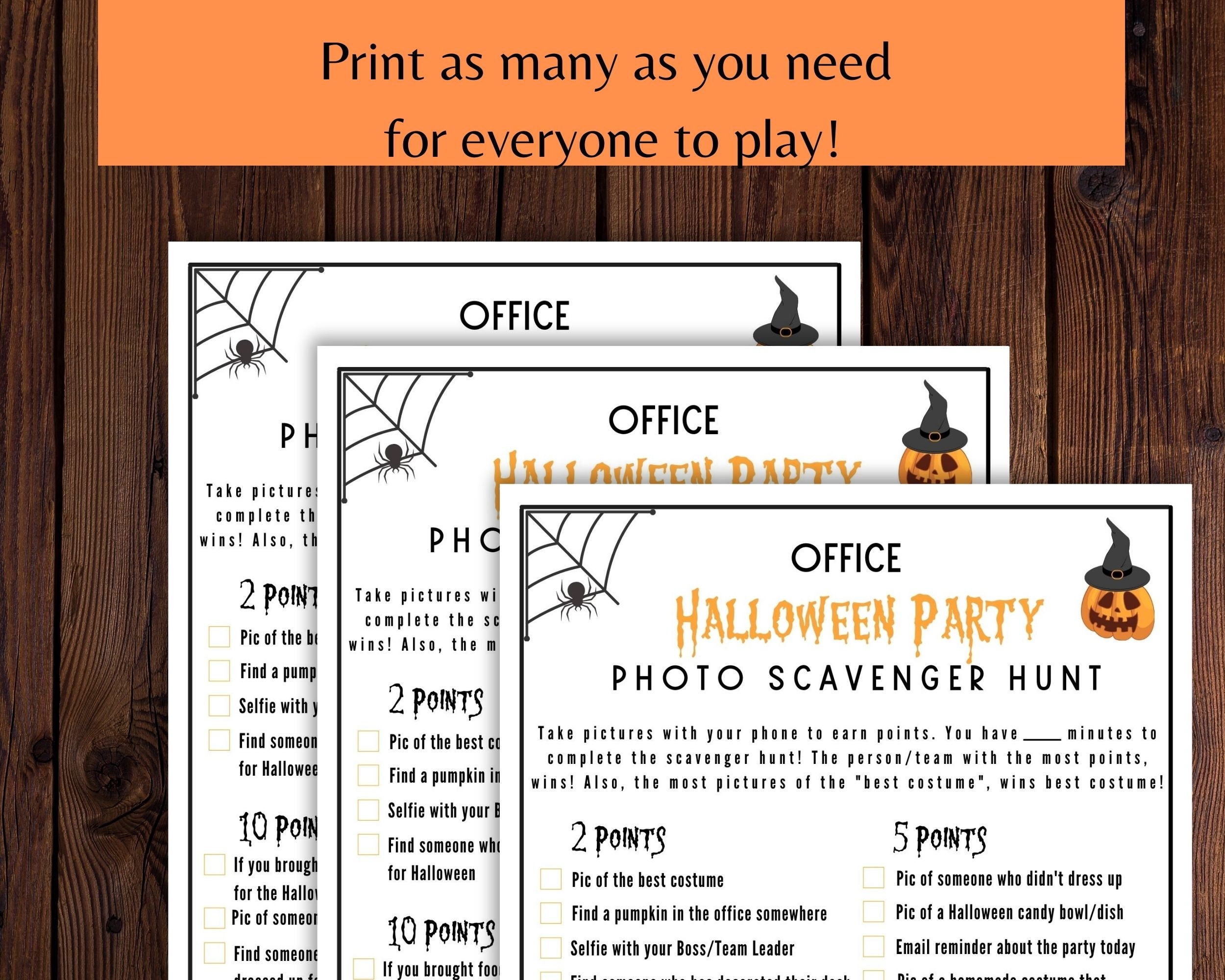 Office Halloween Party Scavenger Hunt - Work Halloween Party Game ...