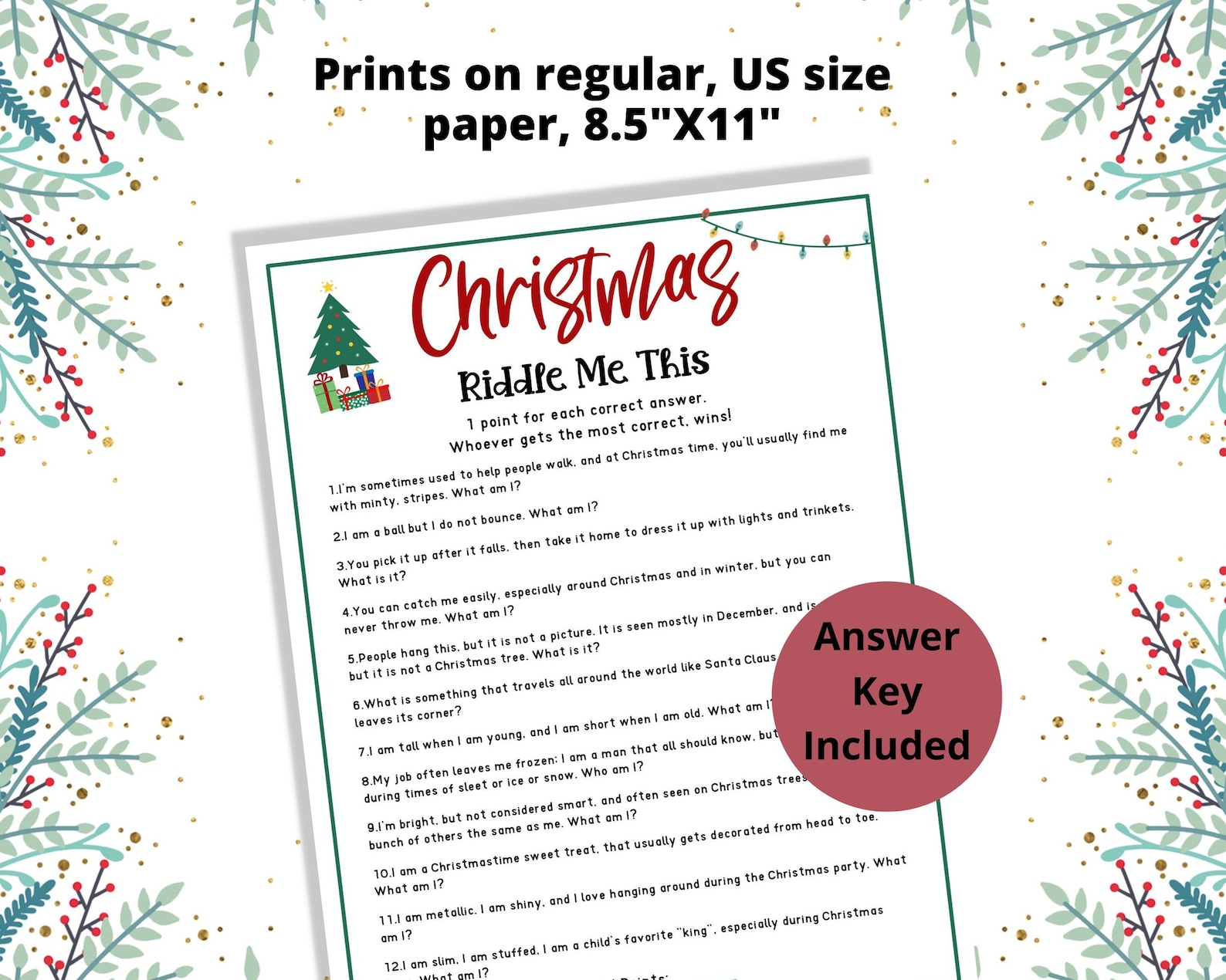 Christmas Riddles - Christmas What Am I Game, Kids Riddle Game ...