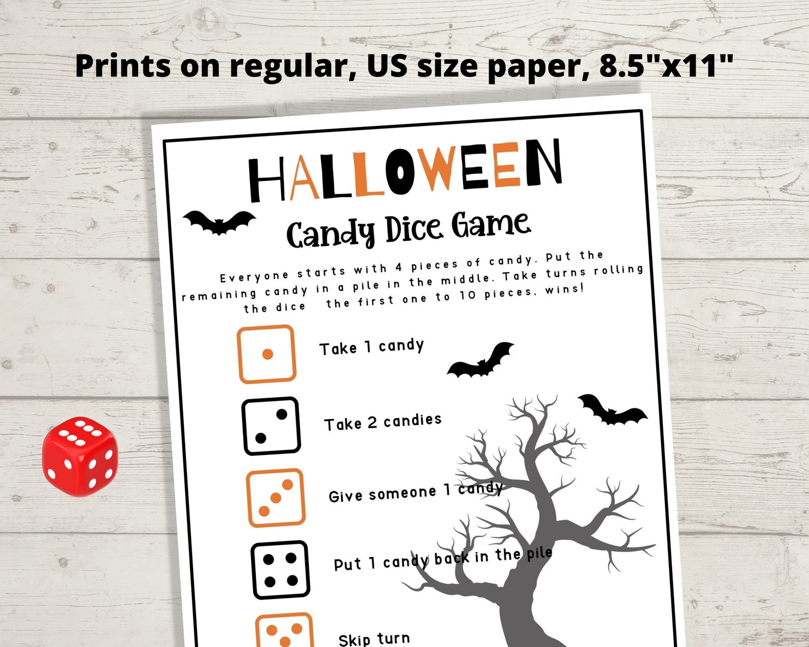 Halloween Candy Dice Game Halloween Candy Game, Kids Halloween Games ...