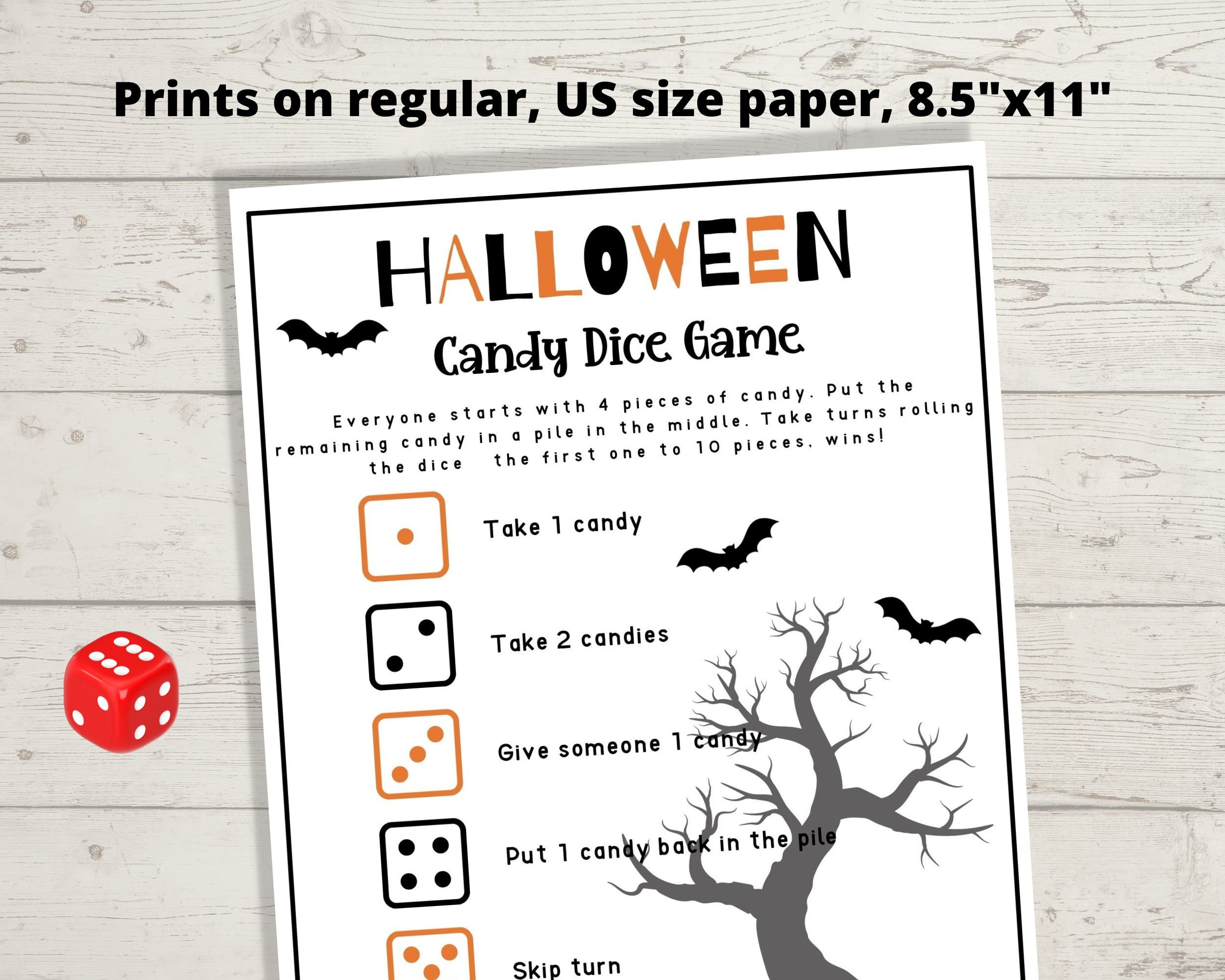 Halloween Candy Dice Game Halloween Candy Game, Kids Halloween Games ...
