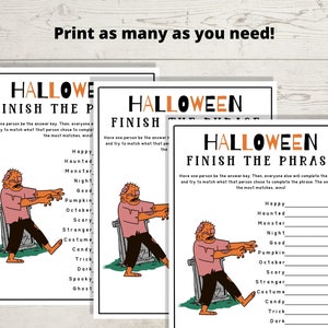 Halloween Finish the Phrase Word Game - Kids Halloween Party Game ...