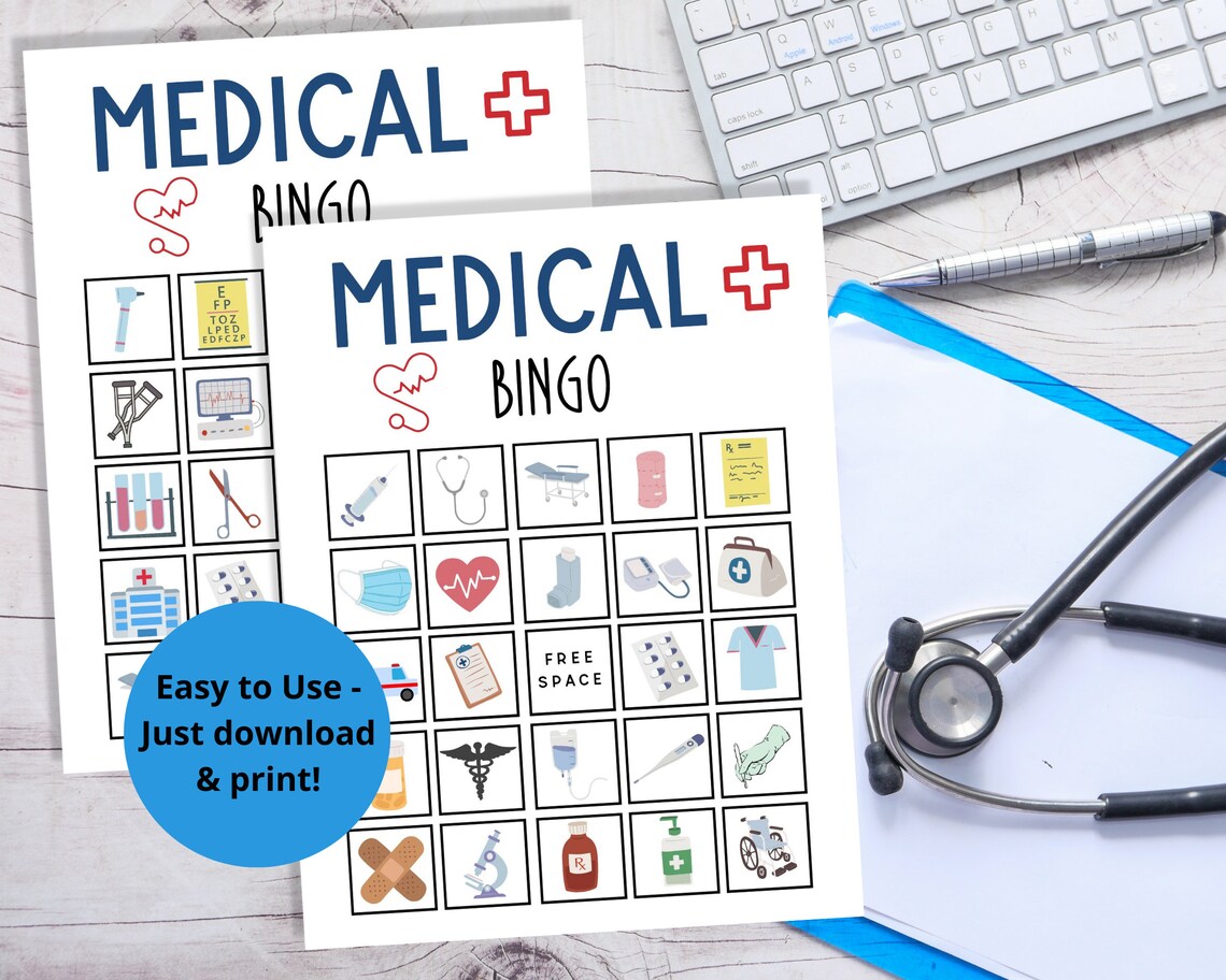 Medical Bingo Game Nurse Appreciation Week, Nurse Graduation Game ...