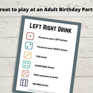 Left Right Drink Party Game - Drunk Dice Game, Left Right Center for ...