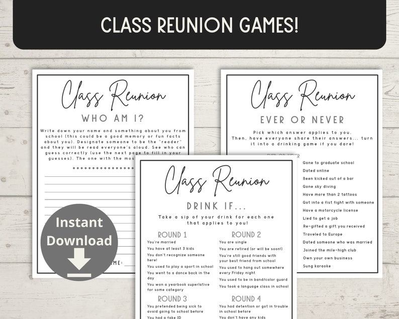 High School Reunion Games Class Reunion Games 2003 Class - Etsy